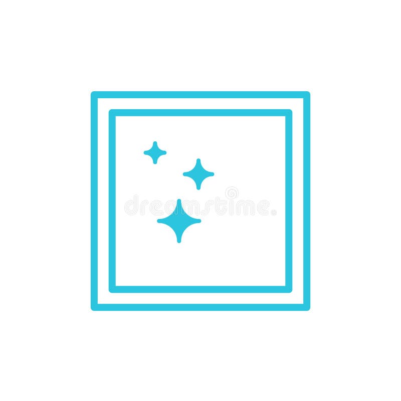 Clear Window Icon, Bright View. Isolated on White Background Stock ...