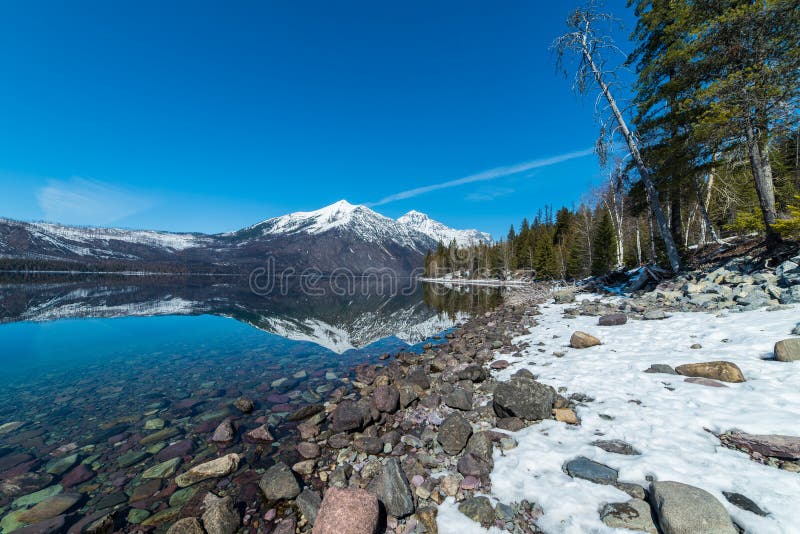 Clear Winter Lake Day stock image. Image of travel, mountain - 281810201