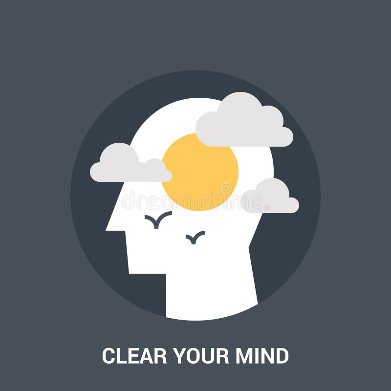Clear Your Mind Flat Icon Design Concept Stock Vector - Illustration of idea, process: 364381382