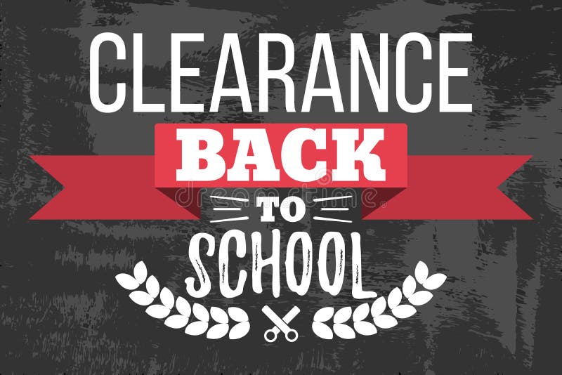 Clearance Back To School Typographic. Stock Vector - Illustration of ...