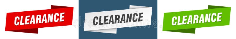 Clearance Banner. Clearance Ribbon Label Sign Set Stock Vector ...
