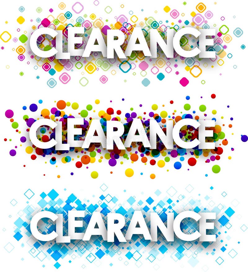 Clearance Colour Banners Set. Stock Vector - Illustration of marketing ...