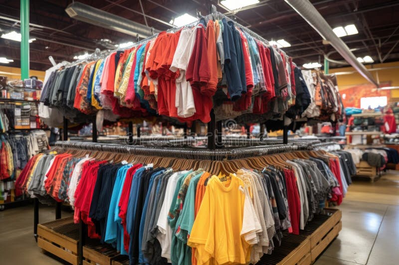 Clearance Rack Full of Discounted Apparel Stock Image - Image of ...