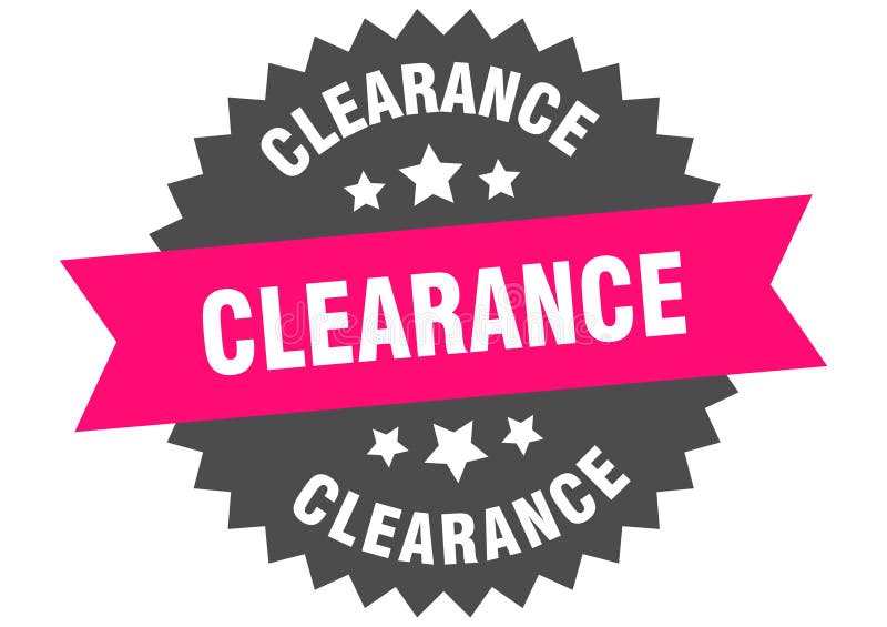 Clearance. Clearance Round Pink Label Isolated on Transparent ...