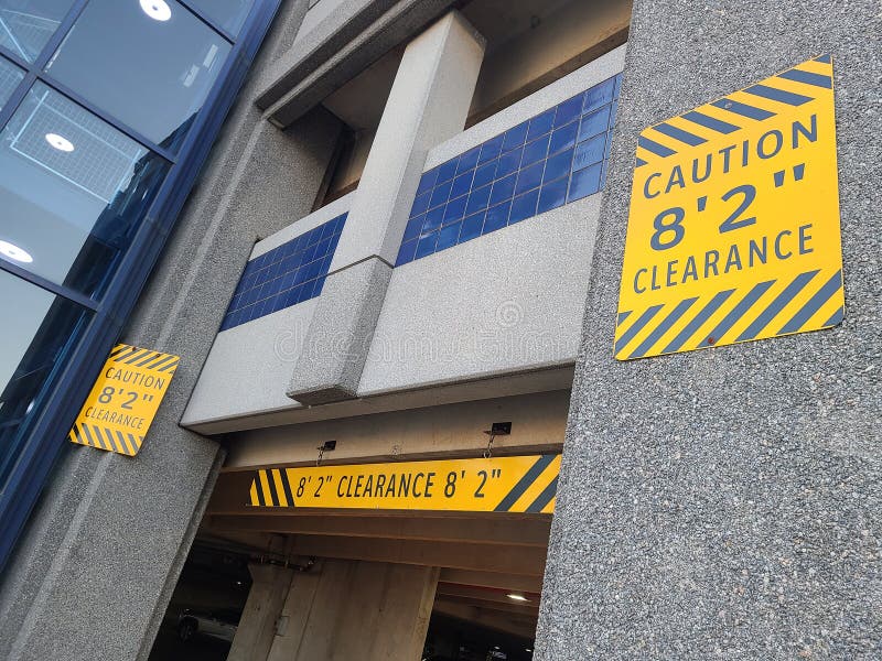 Clearance Sign at a Parking Garage Stock Image - Image of ...