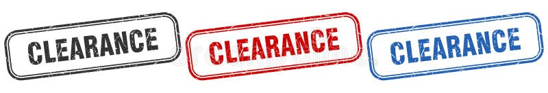 Clearance Square Isolated Sign Set. Clearance Stamp Stock Vector ...
