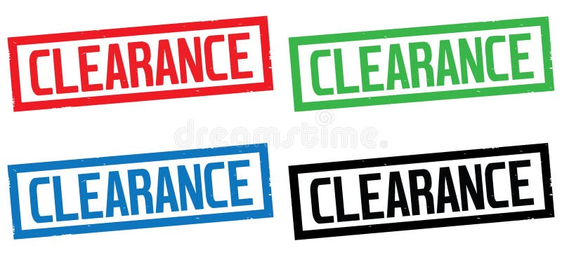 CLEARANCE Text, on Rectangle Border Stamp Sign. Stock Illustration ...