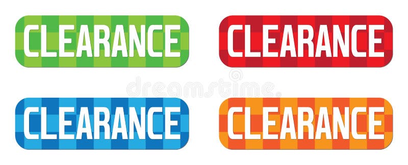 CLEARANCE Text, on Rectangle, Zig Zag Pattern Stamp Sign. Stock ...