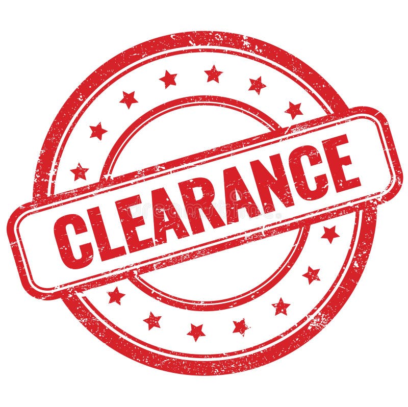 CLEARANCE Text on Red Grungy Round Rubber Stamp Stock Illustration ...