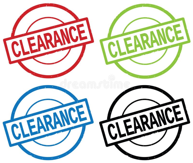 CLEARANCE Text, on Round Simple Stamp Sign. Stock Illustration ...
