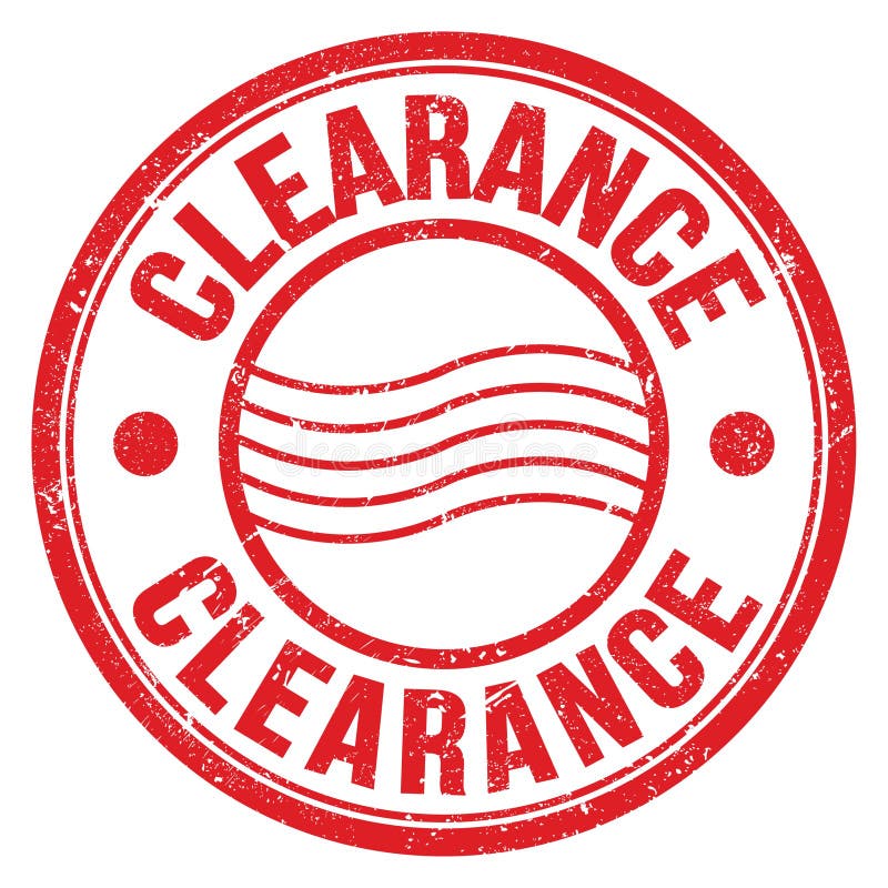 CLEARANCE Text Written on Red Round Postal Stamp Sign Stock ...