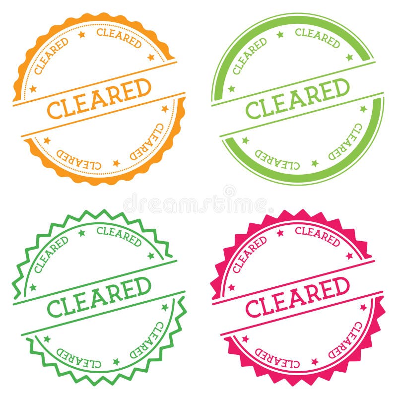 Cleared Badge Isolated on White Background. Stock Vector - Illustration ...