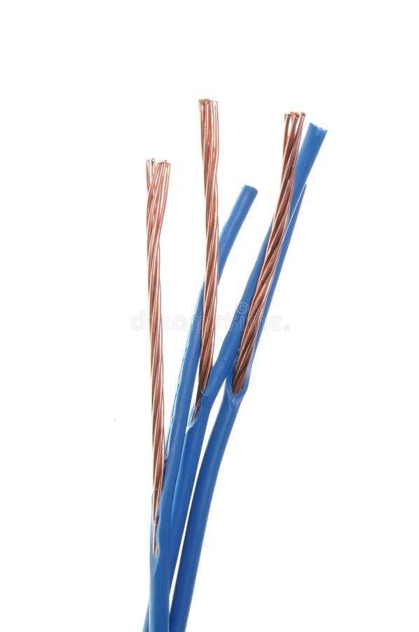 Cleared blue copper cables stock image. Image of link - 29448165