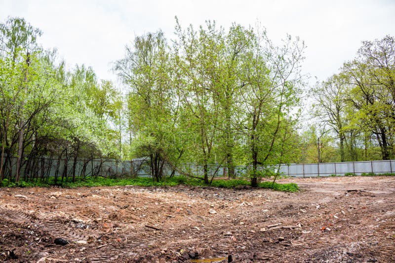 Cleared Construction Site after the Demolition of the Old Building ...