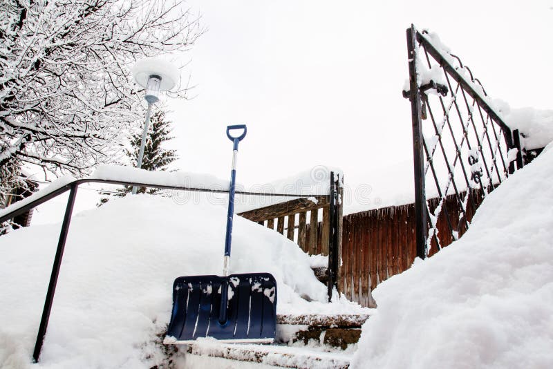 Clearing fresh snow stock photo. Image of clearing, janitor - 66528992