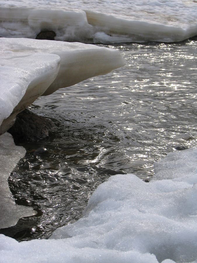 Clearing of the river stock image. Image of hoarfrost, melt - 641273