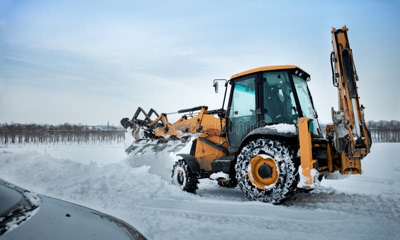 Clearing Snow after a Storm Stock Image - Image of danger, country ...