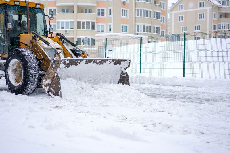 Clearing Snow after a Storm Stock Photo - Image of truck, loader: 111113756