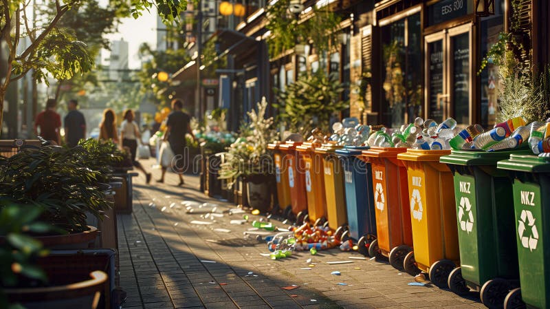 Clearly Labeled Recycling Bins for Plastic, Paper, and Glass ...