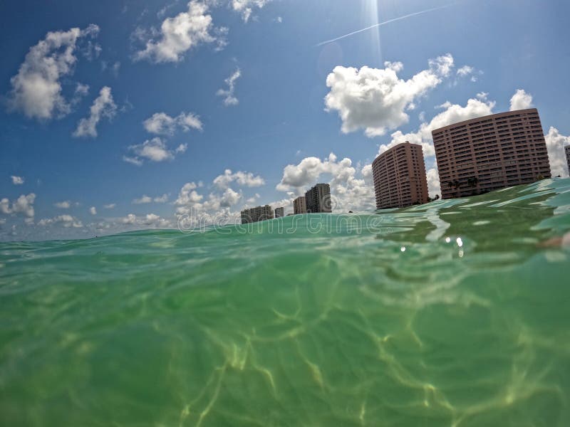 Clearwater Beach View from the Gulf of America on Sunny Day Stock Photo ...