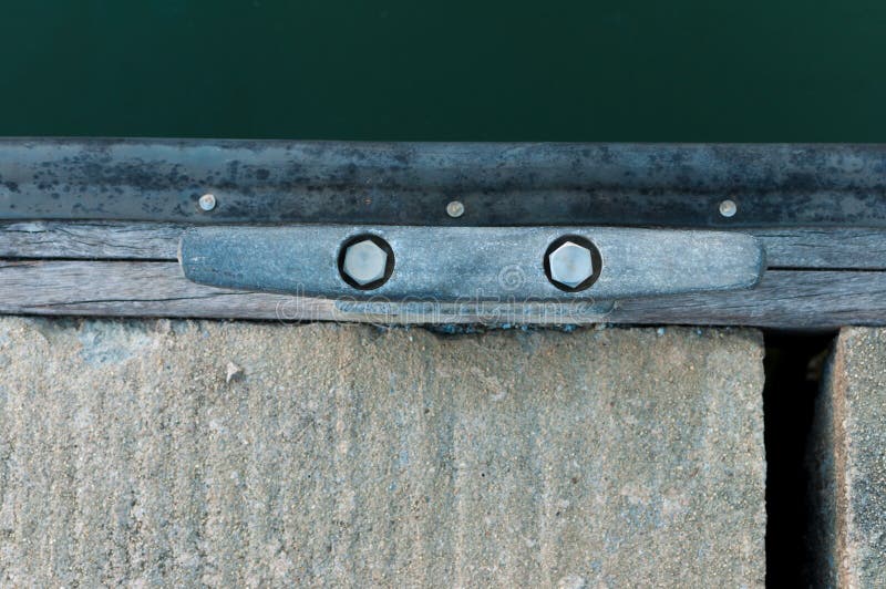 Cleat at the Marina for Boat Docking Stock Photo - Image of nautical ...