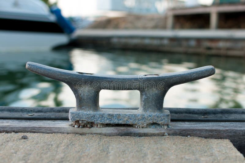 Cleat at the Marina for Boat Docking Stock Image - Image of pier, jetty ...