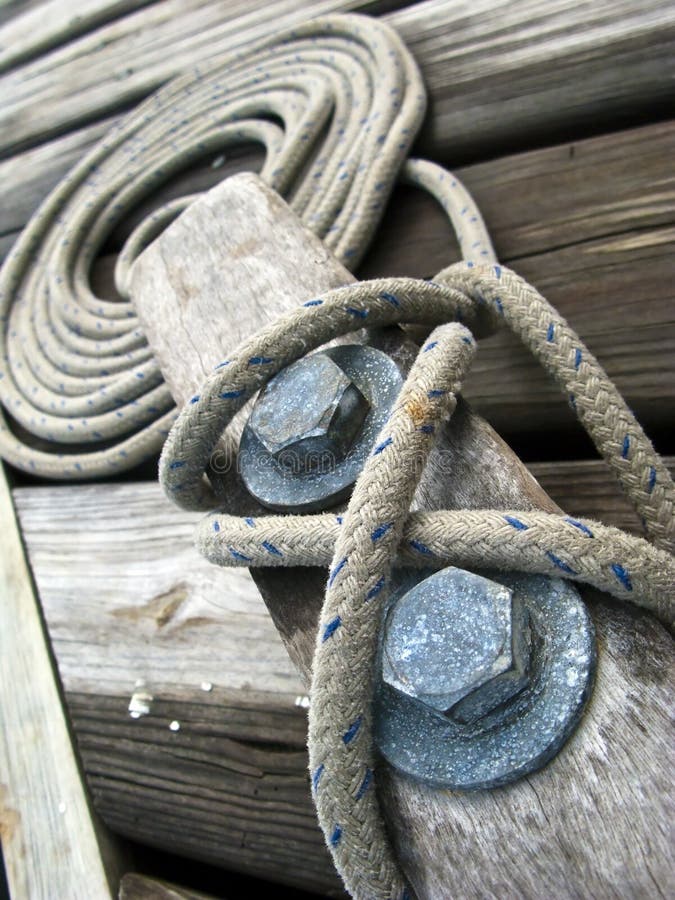 Cleat with Rope stock photo. Image of fishing, marine - 7901274