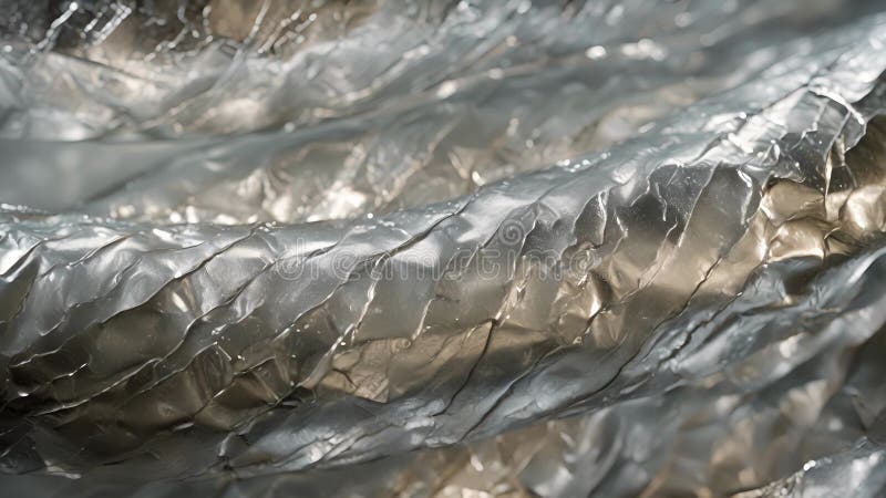 A Cled Strip of Silver Insulation Covered in a Pattern of Small ...