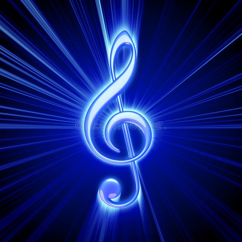 Clave de sol azul ilustración del vector. Ilustración de triple - 39124833