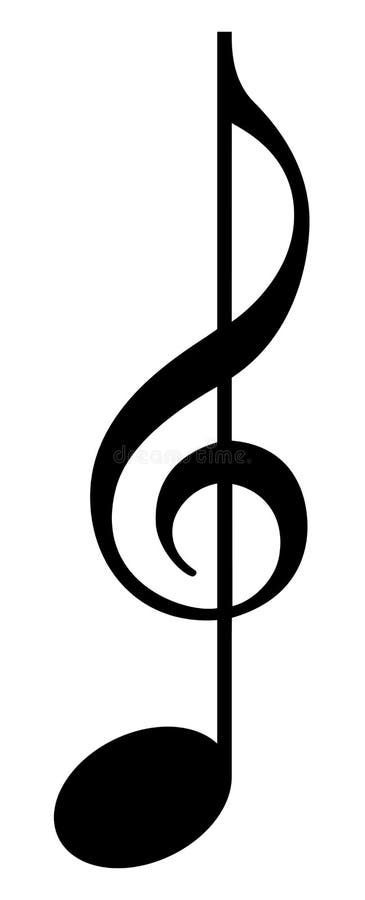 Clef and Note in One, Music Design Element Stock Vector - Illustration ...
