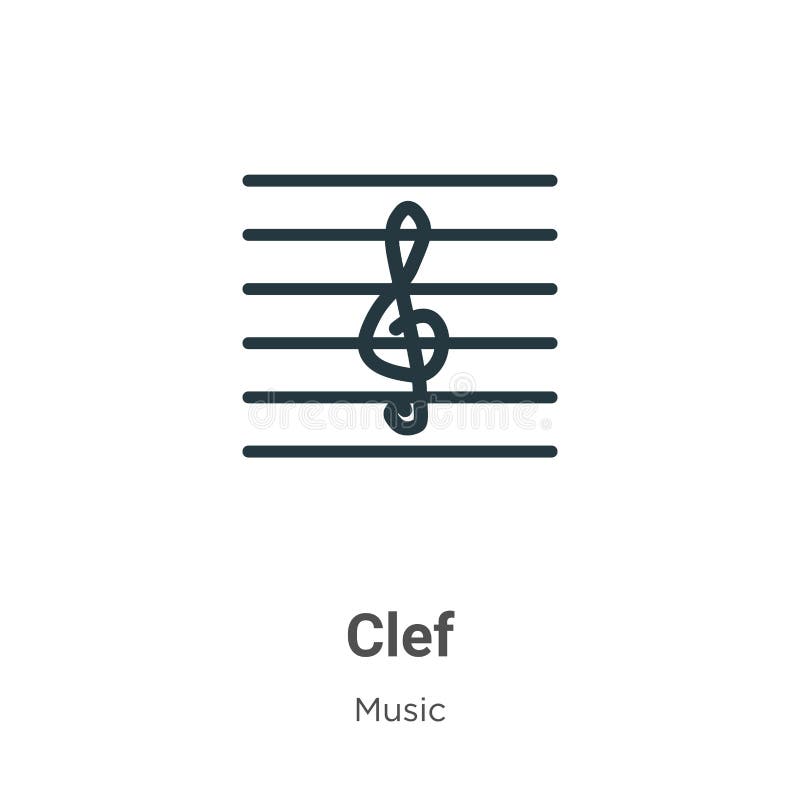 Clef Outline Vector Icon. Thin Line Black Clef Icon, Flat Vector Simple ...