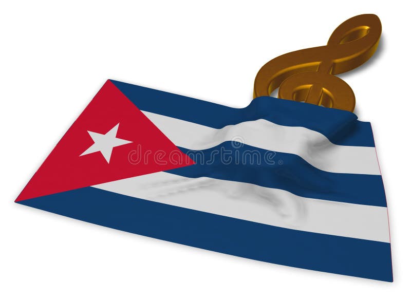 Clef Symbol and Flag of Cuba Stock Illustration - Illustration of note ...