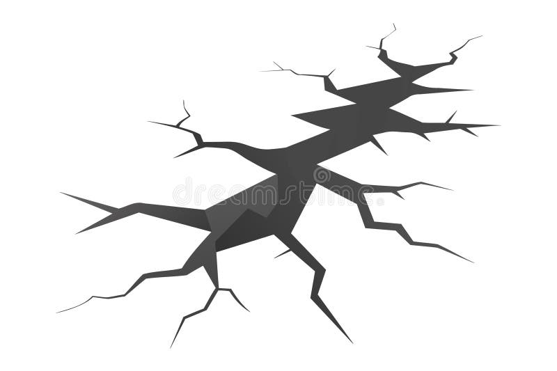 Cleft in the Ground and a Hole in the Floor on a White Background Stock ...