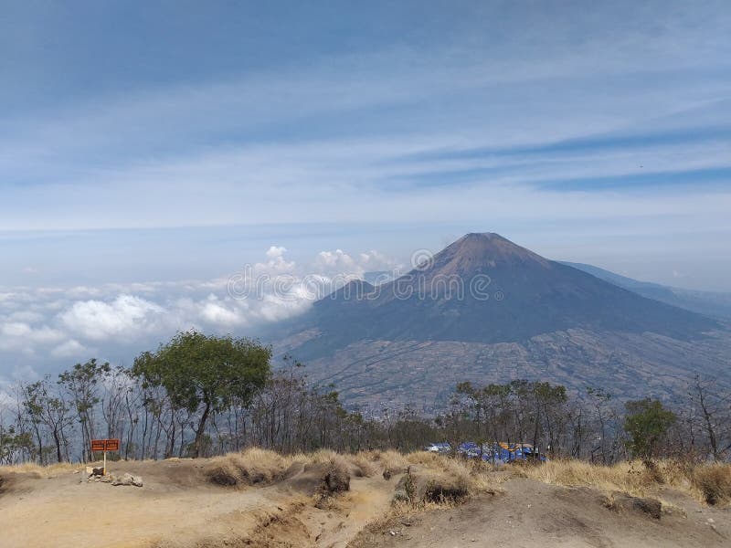 Cleft Mountain Peak Sindoro Mountain View Central Java Stock Image ...