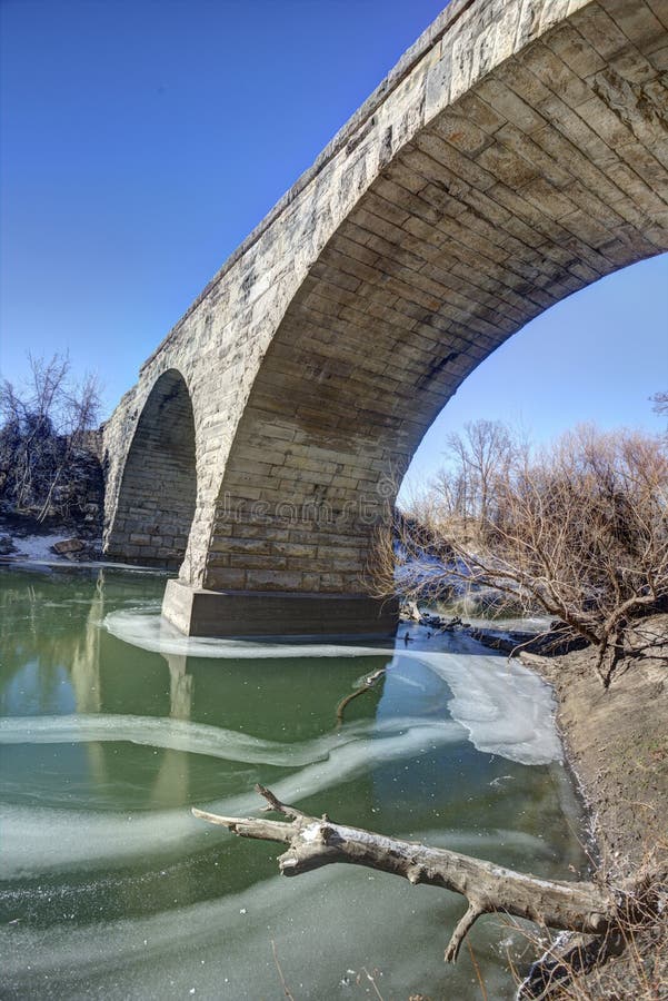 Clements Stone Arch Bridge, Rural Kansas Stock Image - Image of nature ...