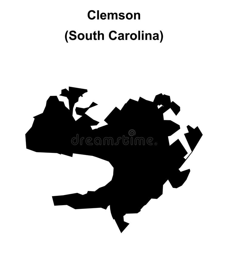 Clemson outline map stock vector. Illustration of silhouette - 357533678