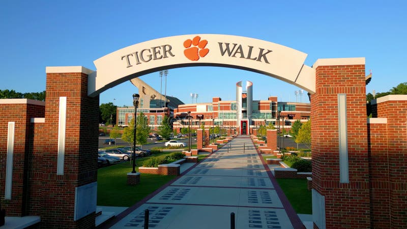 Clemson Tiger Walk in Front of Memorial Stadium on the Clemson University Campus Stock Video ...