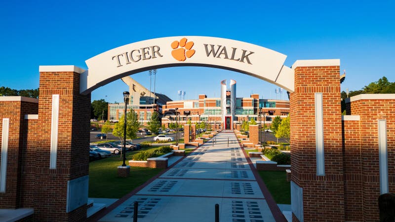 Clemson Tiger Walk in Front of Memorial Stadium on the Clemson ...