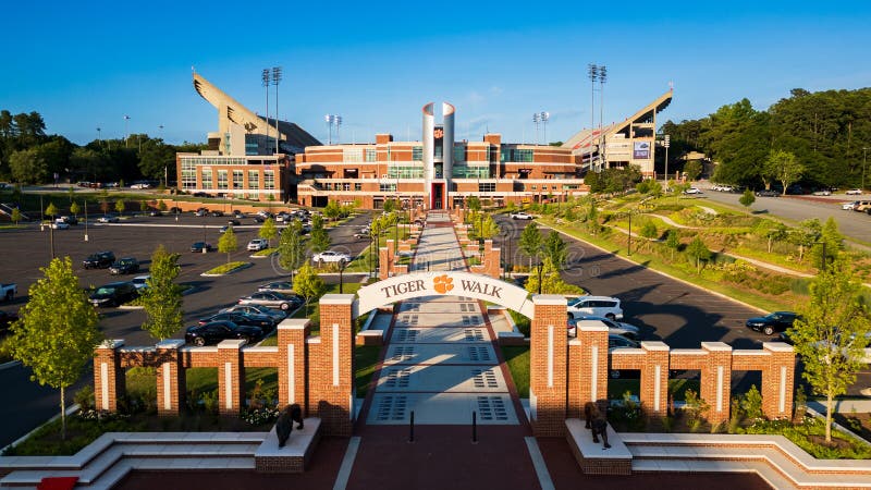 Clemson Tiger Walk in Front of Memorial Stadium on the Clemson ...