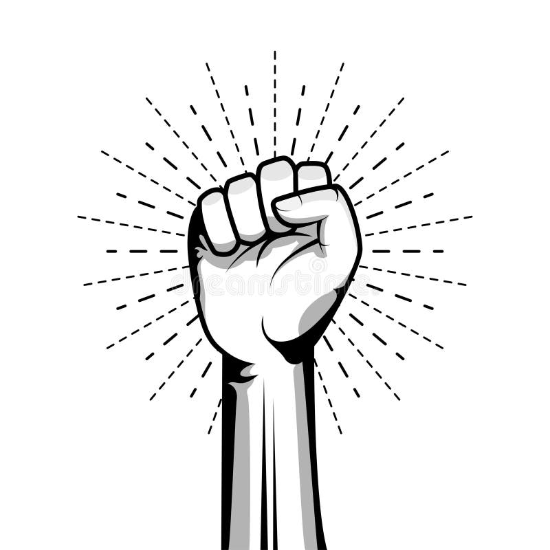 Clenched Fist Hand Vector Illustration. Revolution Illustration for ... Clenched Fist Hand Vector Illustration. Revolution Illustration for ...
