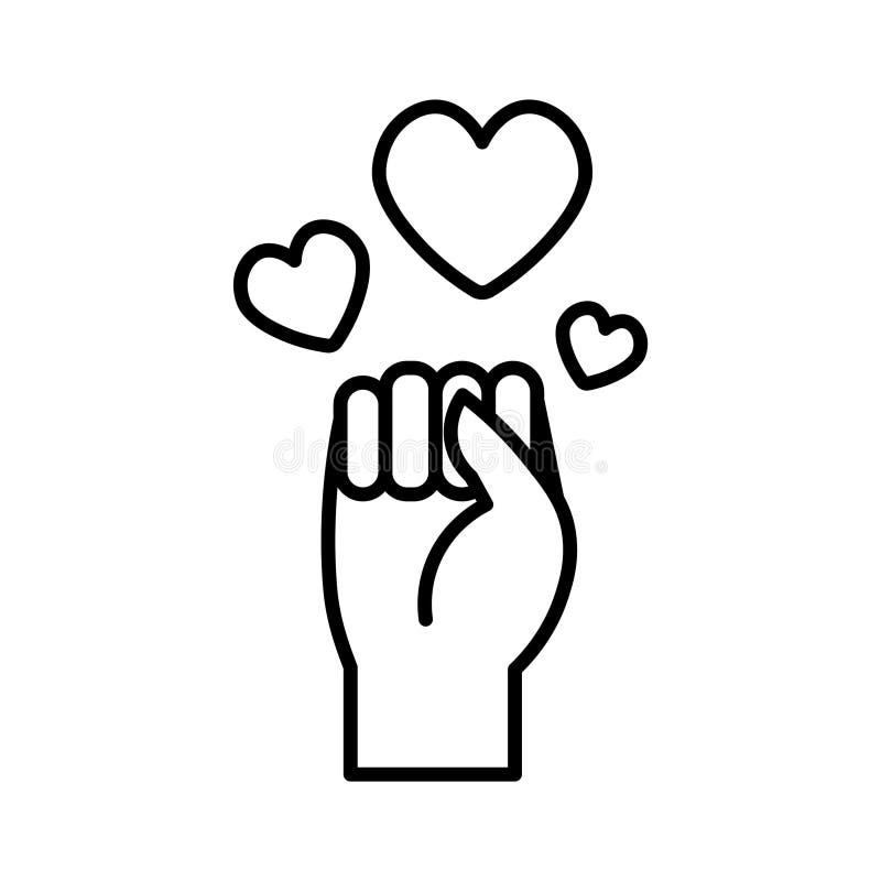 Clenched Fist with Heart Symbol Icon Stock Illustration - Illustration ...