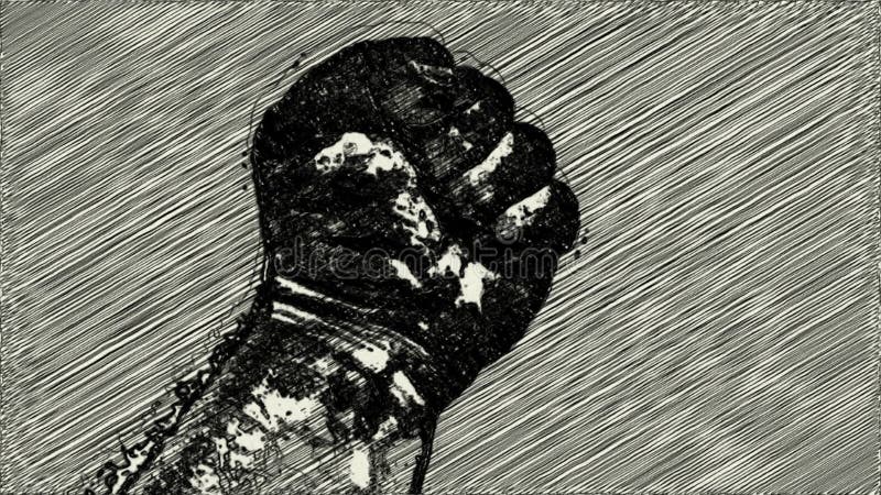 A Clenched Fist Held High in Protest Hand Draw Animation Stock Video ...