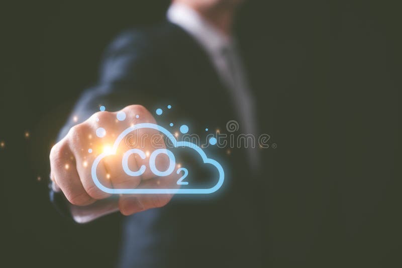 Clenched Fist Hit Sign of CO2 Reducing Icon Concept of Decrease Carbon ...