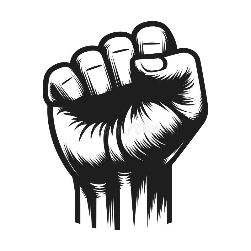 Clenched Fist Silhouette Vector Illustration Stock Vector ...