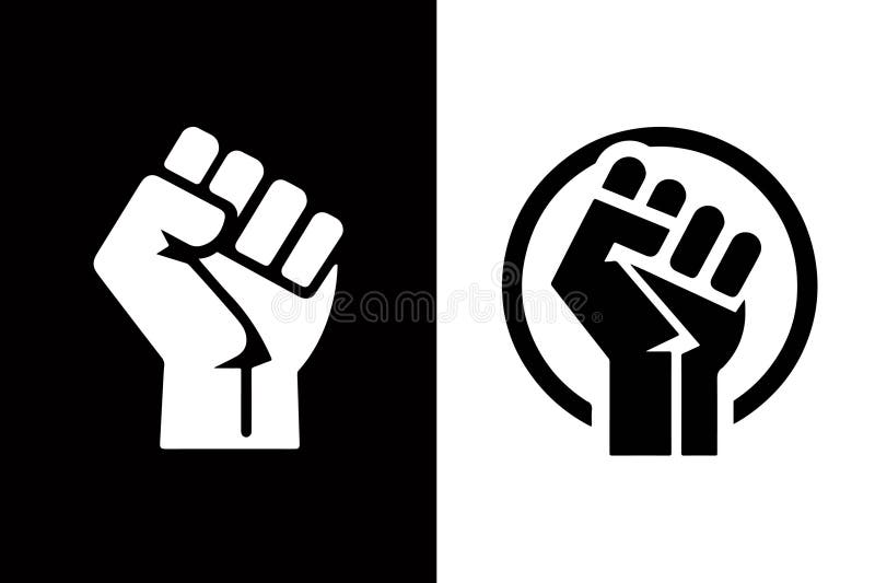 Clenched Fist Silhouettes Vector Icon Set Stock Illustration ...