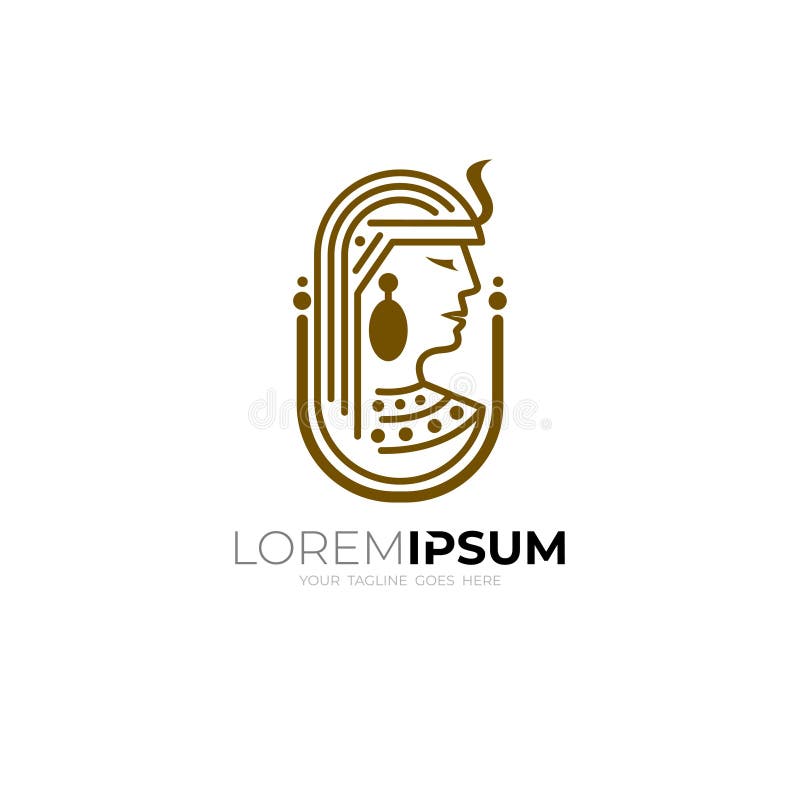 Cleopatra Icon Vintage, Icon Logo of Cleopatra with Line Art Stock ...