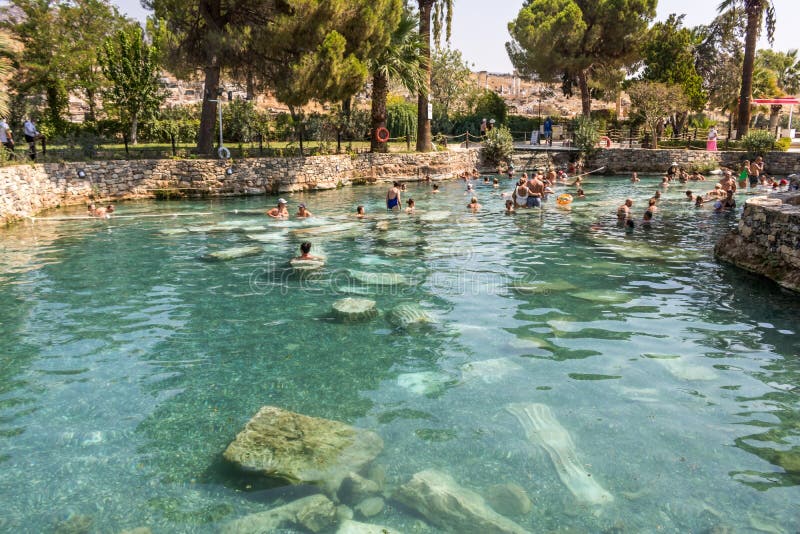 Cleopatra Pools - Antique Pool in Pamukale, Turkey Editorial Stock ...