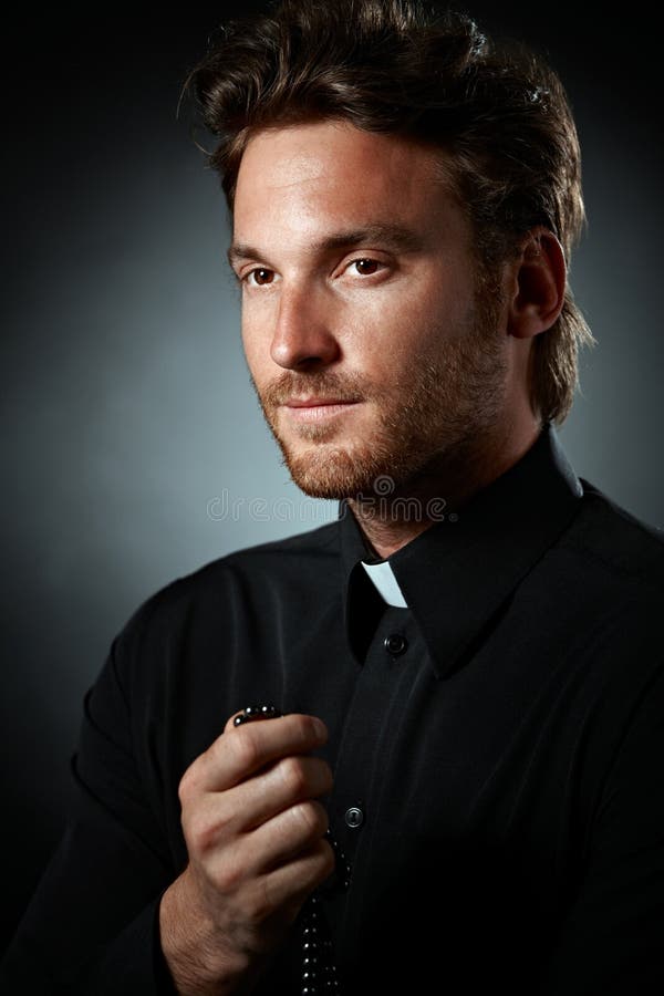 Cleric Meditating with Rosary Stock Image - Image of black, close: 20750935