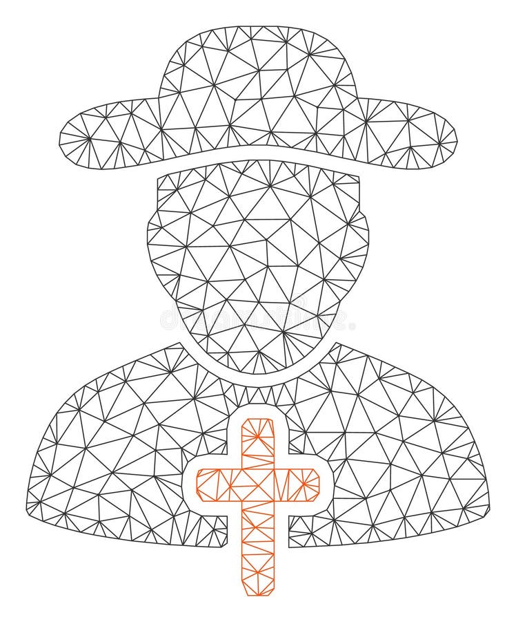 Cleric Polygonal Frame Vector Mesh Illustration Stock Vector ...