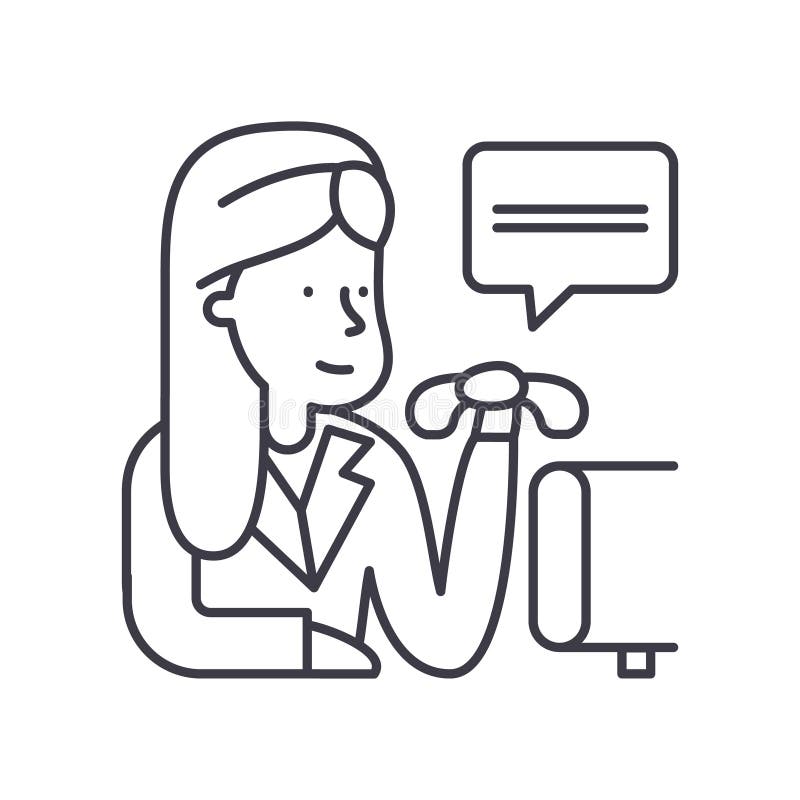 Clerk Symbol Icon, Black Vector Sign with Editable Strokes, Concept ...